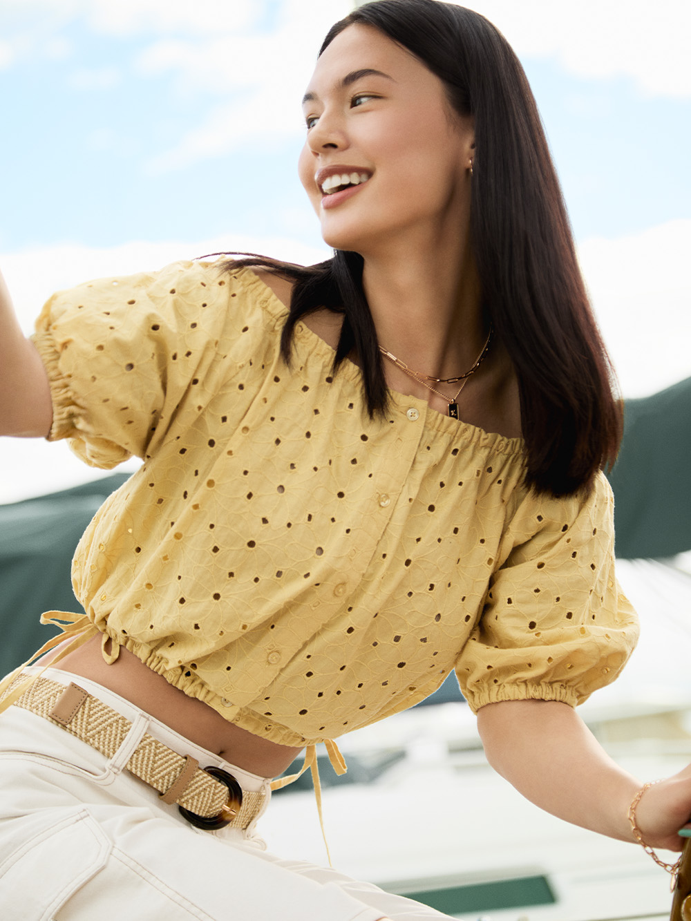 GU ジーユー 2WAYバンドゥ オフホワイト XL 【SALE／90%OFF】 - トップス