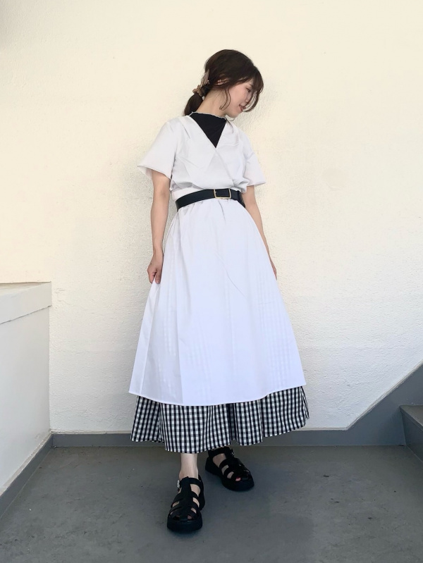 カシュクールワンピース(半袖)Z+E(レディース)の着用 カシュクールワンピース(半袖)Z+E(レディース)の着用