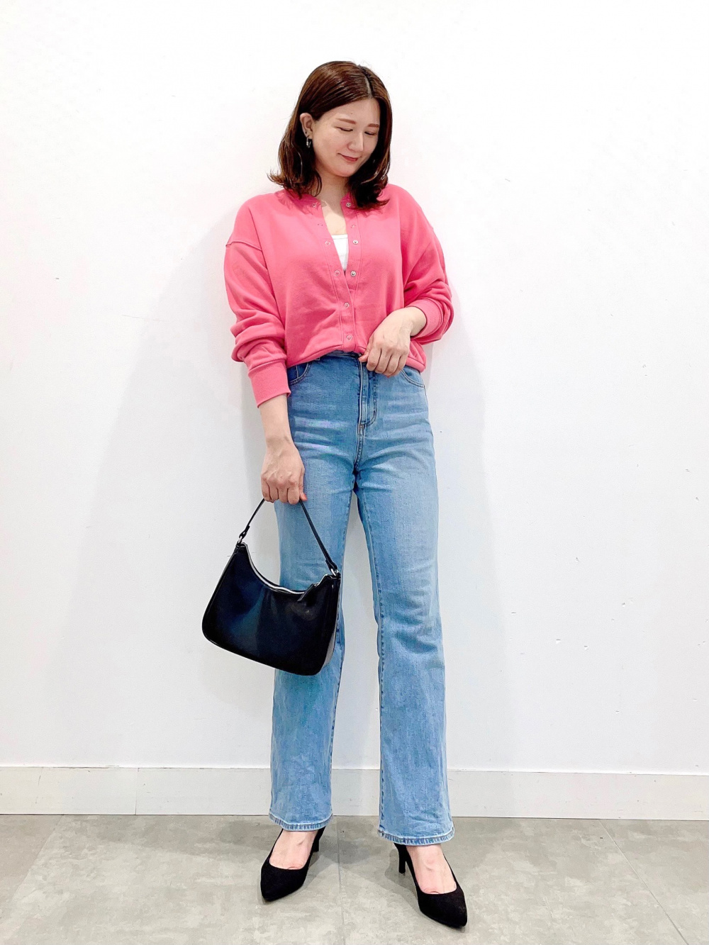 「フレアジーンズC(丈標準72.0～76.0cm)」の着用コーディネート| ジーユー