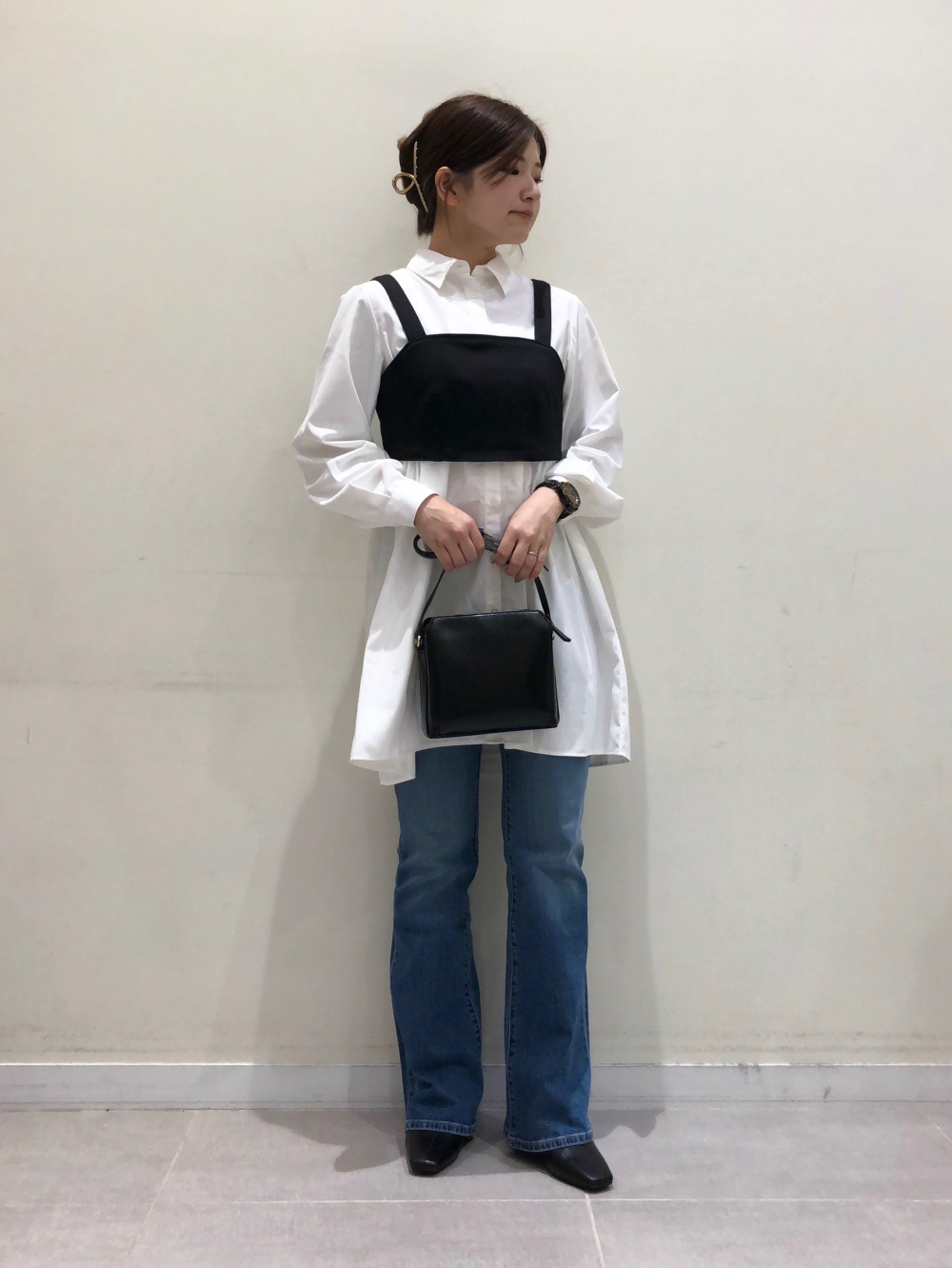 「フレアジーンズC(丈標準72.0～76.0cm)」の着用コーディネート| ジーユー