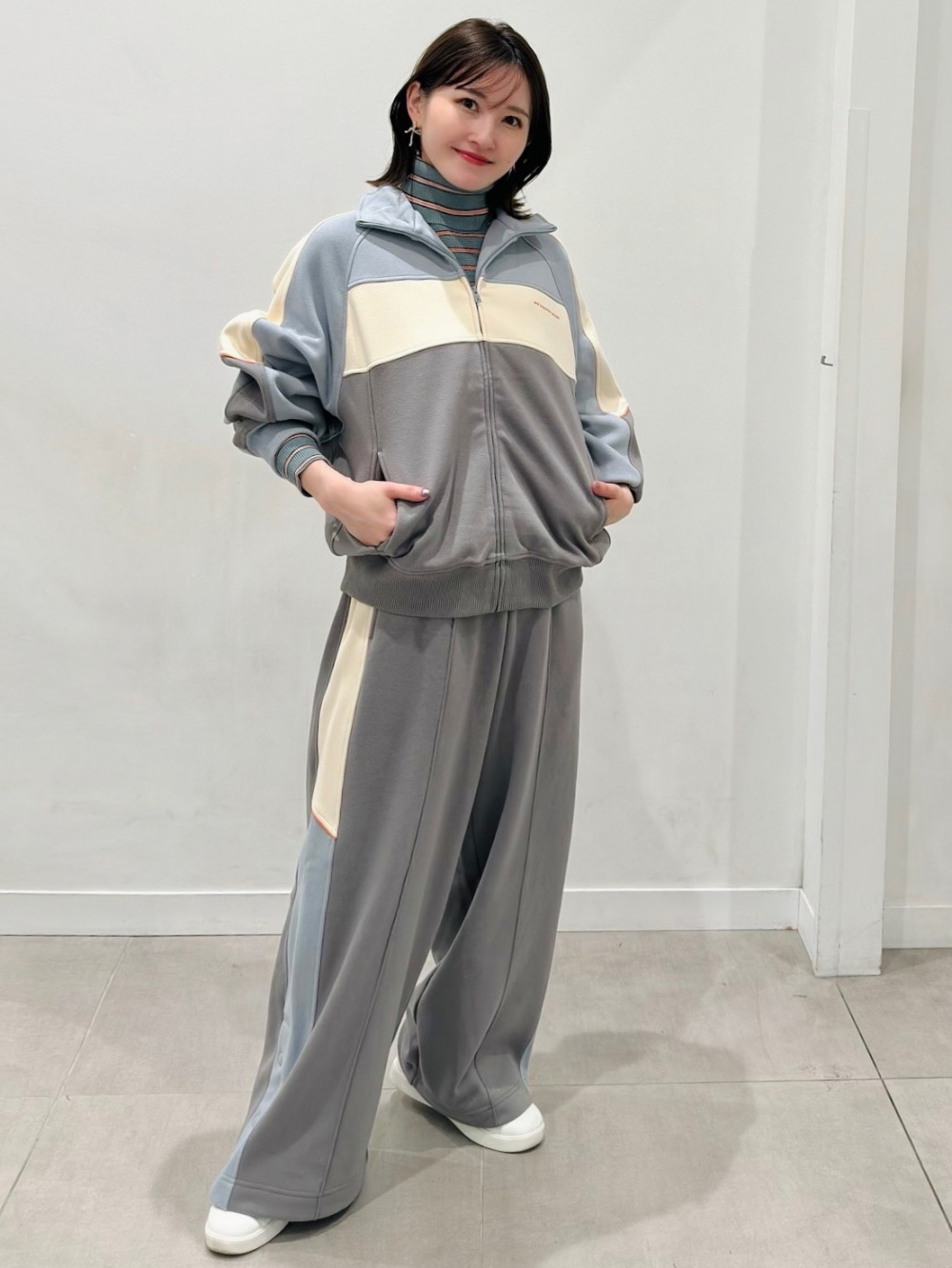 「カバーオール(ストライプ) beautiful people (セットアップ可能)、裏ボアトラックパンツ beautiful people ...