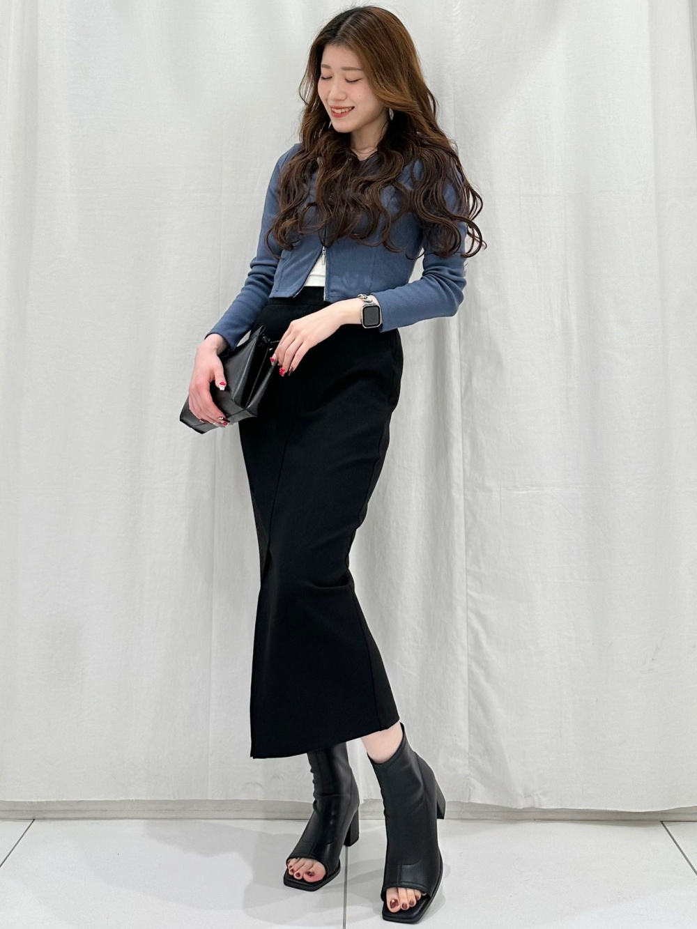 「リブダブルジップカーディガン(長袖)Q、コクーンジョガープルオンパンツ(丈標準67.5～71.5cm)」の着用コーディネート| ジーユー