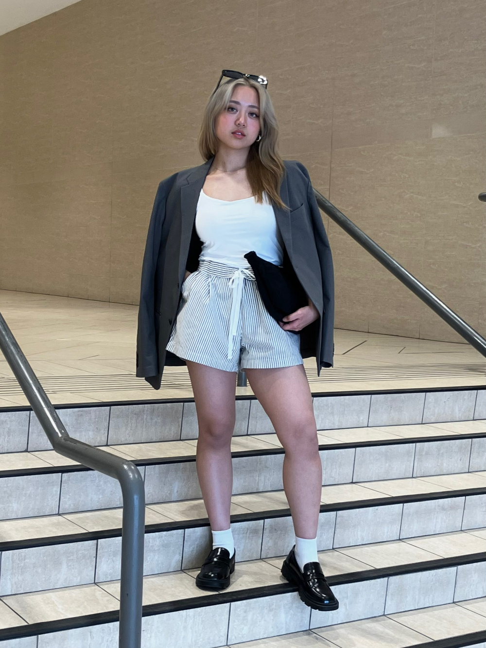 Check styling ideas for「Linen Blend Camisole Dress、Round Mini Shoulder ...