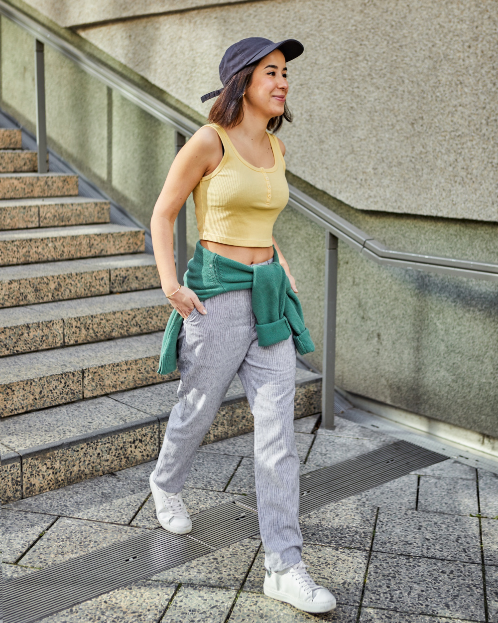 Check styling ideas for「CROPPED DENIM JACKET、RIBBED CROPPED HENLEY NECK ...