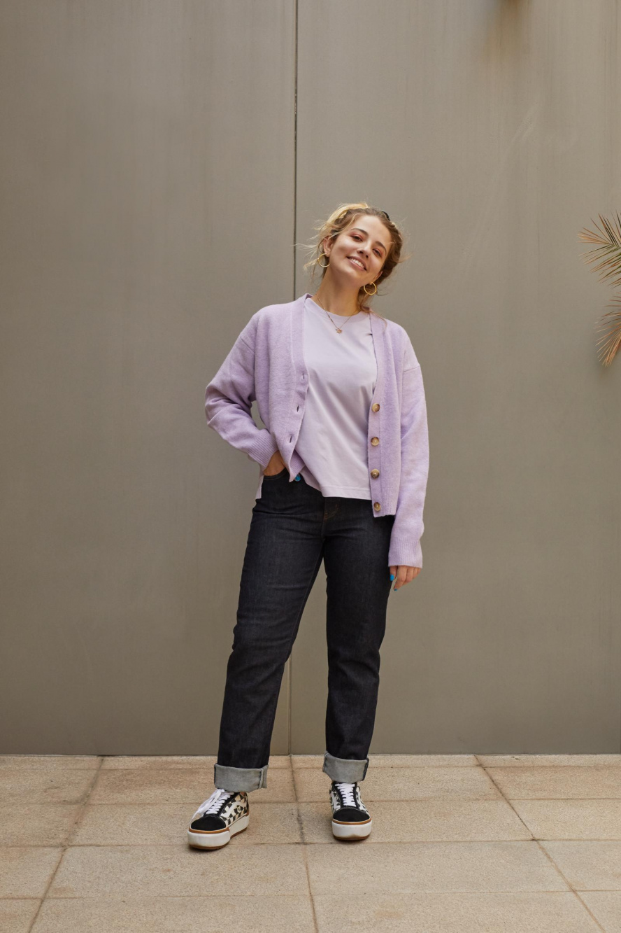 Check styling ideas for「Souffle Yarn V-Neck Cropped Cardigan、DRY-EX ...