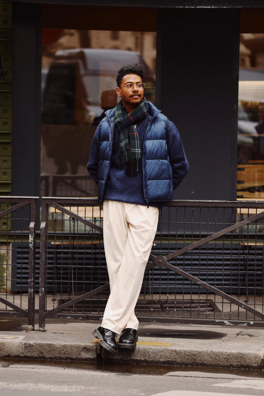 Check styling ideas for「Ultra Warm Hybrid Down Coat、Souffle Yarn Half ...