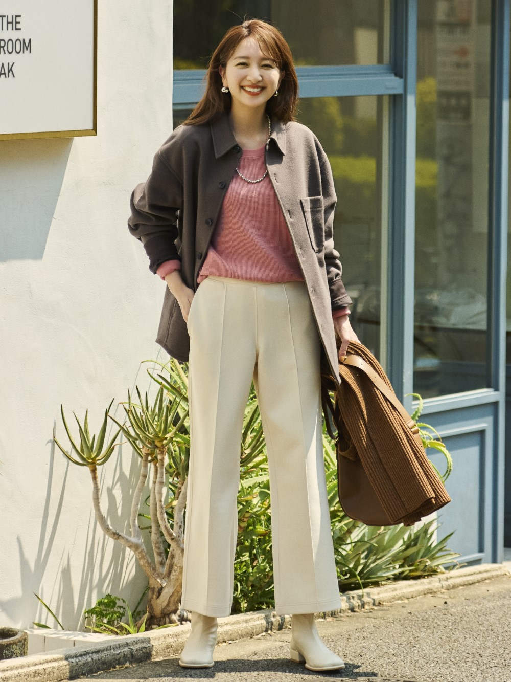 Shop Looks For「soft Brushed Crew Neck Long Sleeve T Shirt、over Shirt
