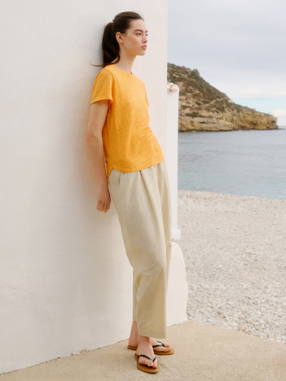 Shop looks for「Linen Blend Sleeveless Blouse、Linen Blend Pleated ...