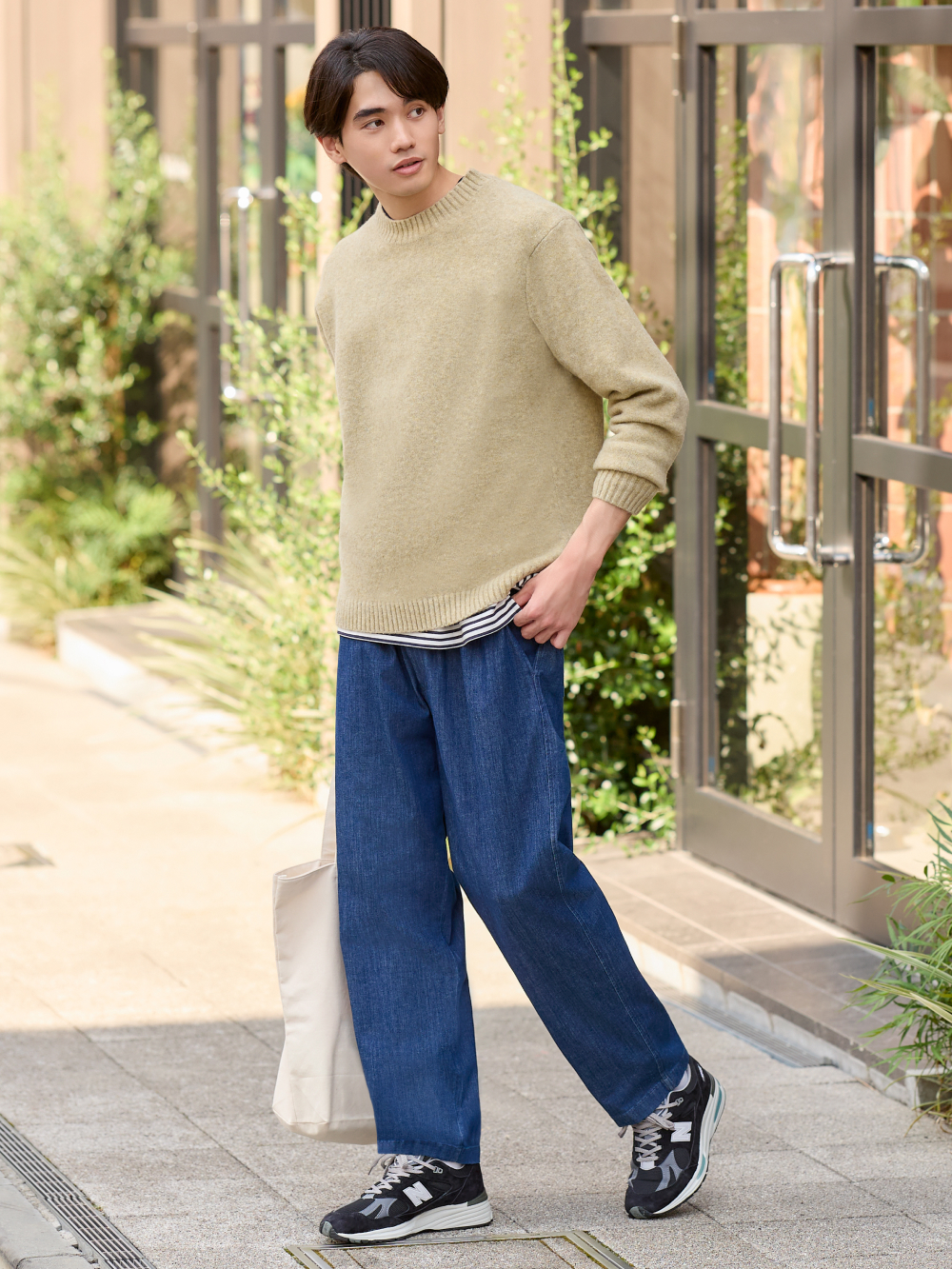 Shop looks for「Stretch Easy Ankle Pants (Denim)、Souffle Yarn Crew Neck ...