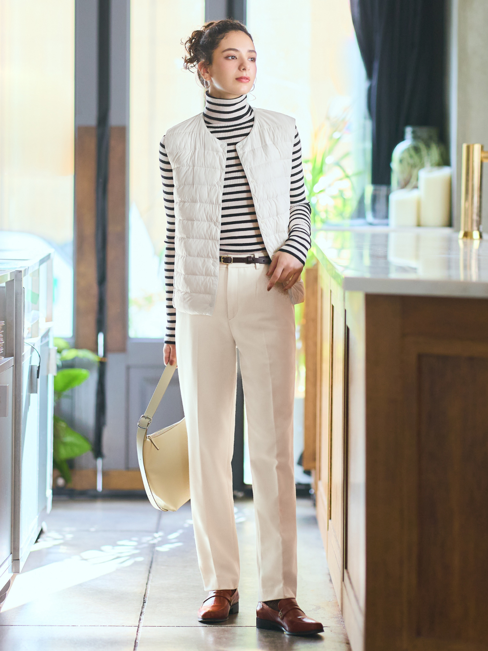 「格紋裙褲 (褲內襠長 7-13cm)、Souffle Yarn 針織衫」穿搭推薦 | UNIQLO香港及澳門