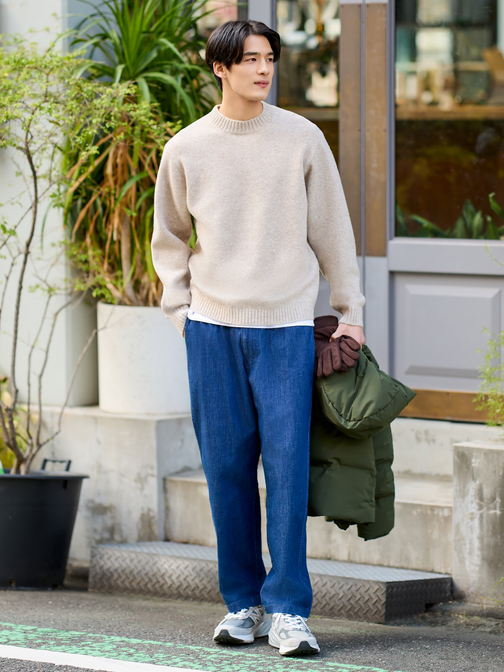 Shop looks for「Stretch Easy Ankle Pants (Denim)、Souffle Yarn Crew Neck ...
