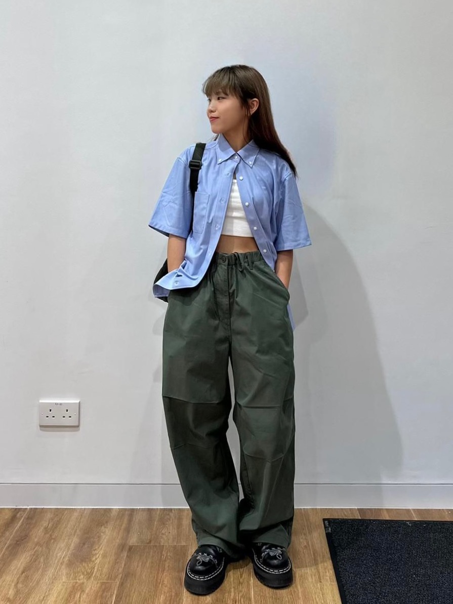Check styling ideas for「Cotton Short Blouson、Wide Parachute Pants ...