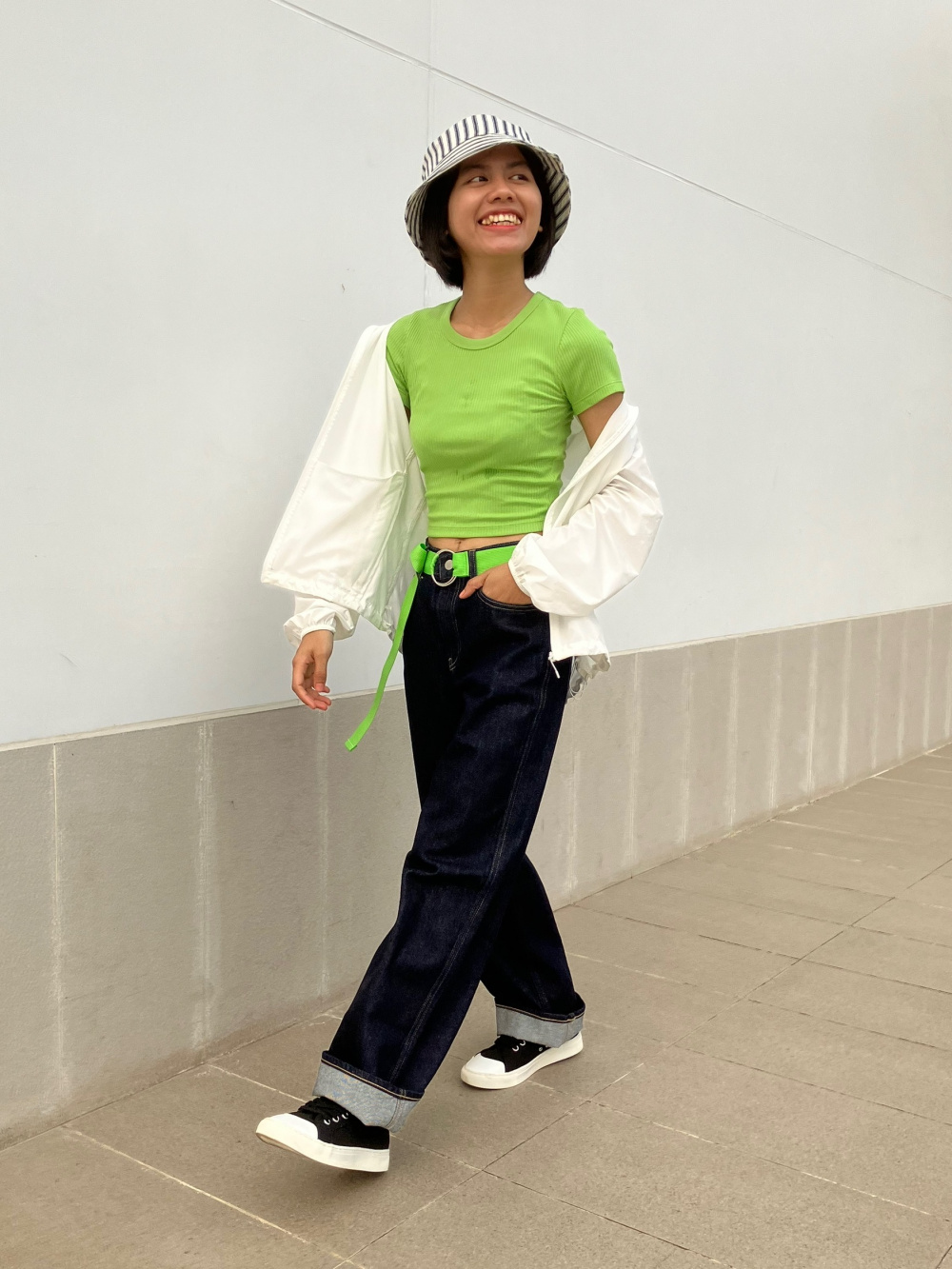 Check styling ideas for「MA-1 Blouson、Striped Crew Neck Long Sleeve T ...