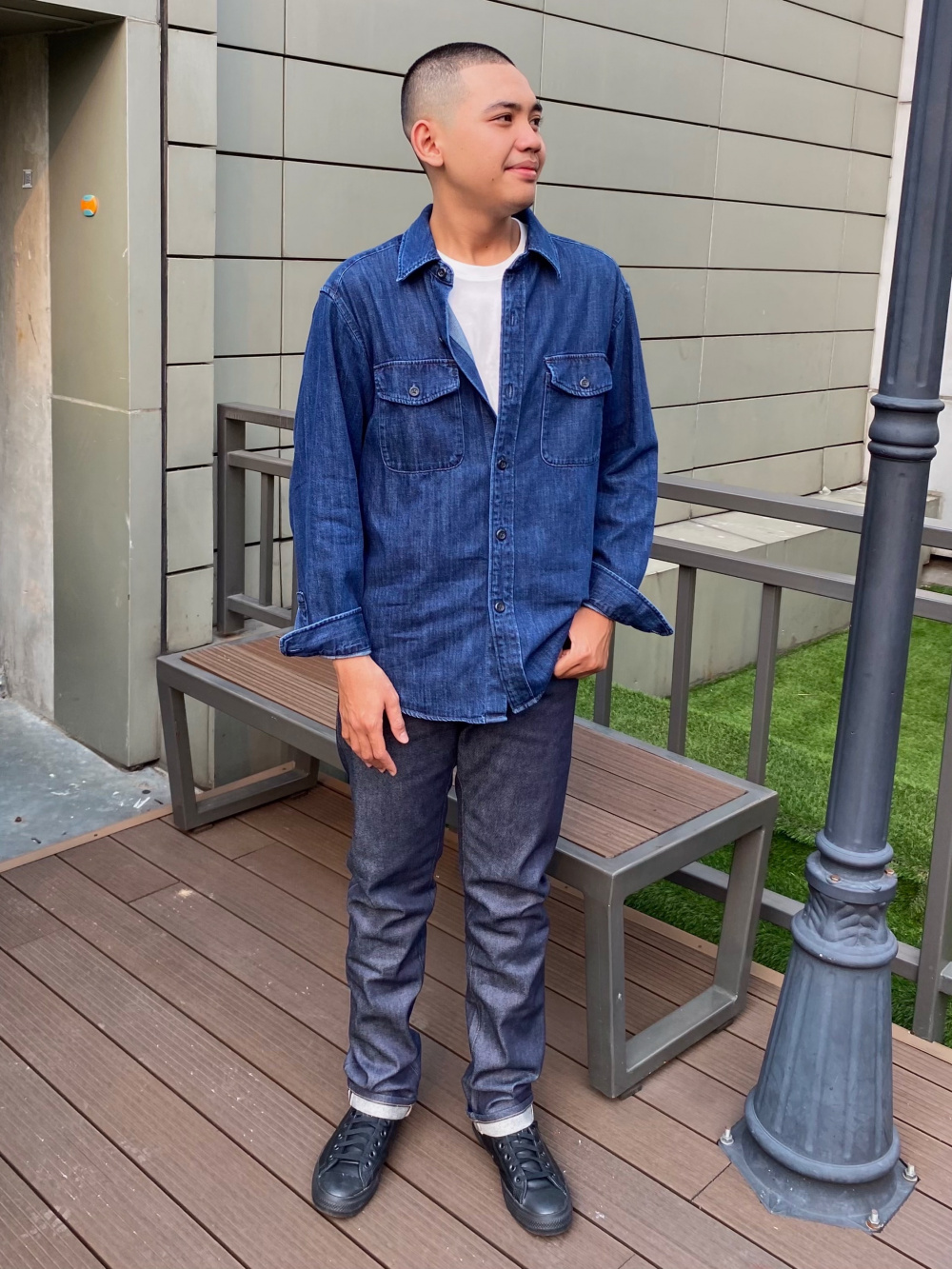 Check styling ideas for「Stretch Selvedge Slim Fit Jeans、Boston Square ...