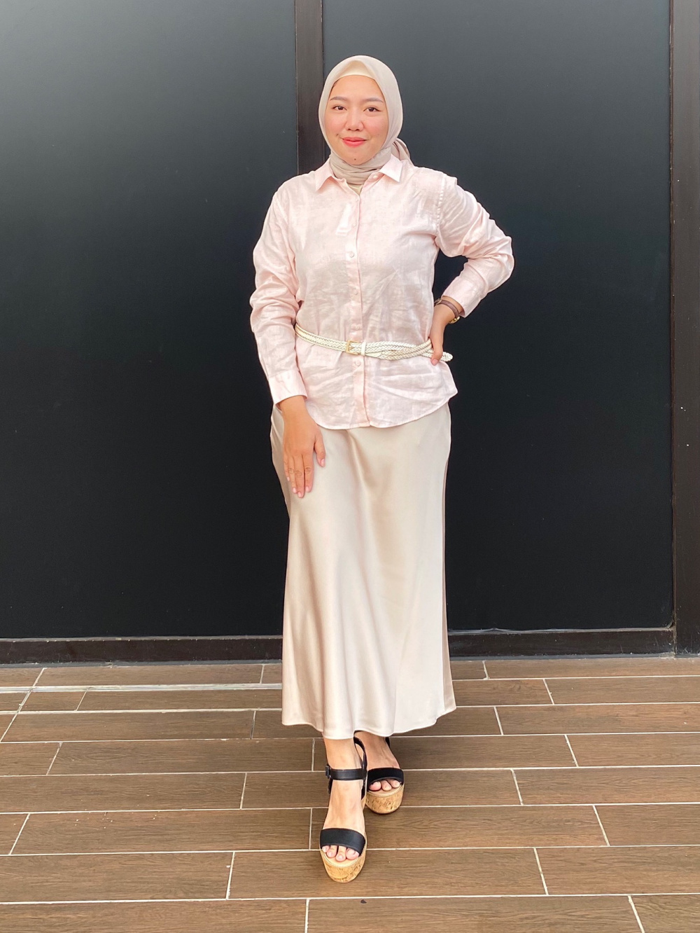 Check styling ideas for「Satin Skirt | Co-ord、AIRism Silk Blend Inner ...