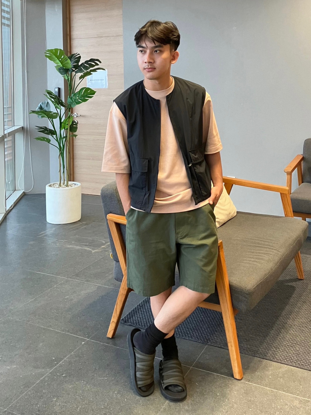 Check styling ideas for「Cotton Short Blouson、Wide Fit Cargo Pants ...