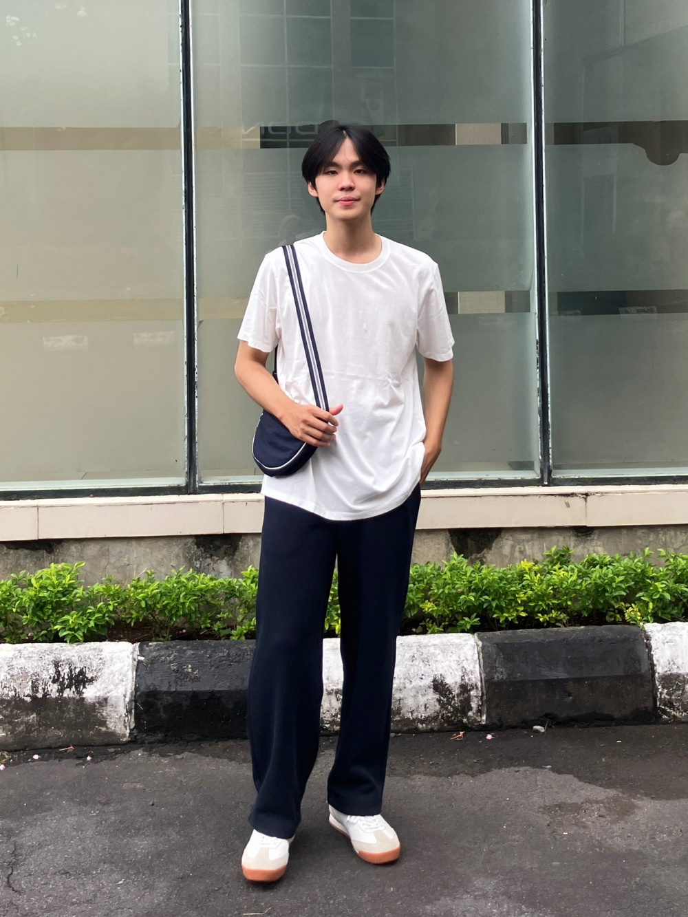 Check styling ideas for「Sweat Wide Pants、Oversized Striped Wide T-Shirt ...
