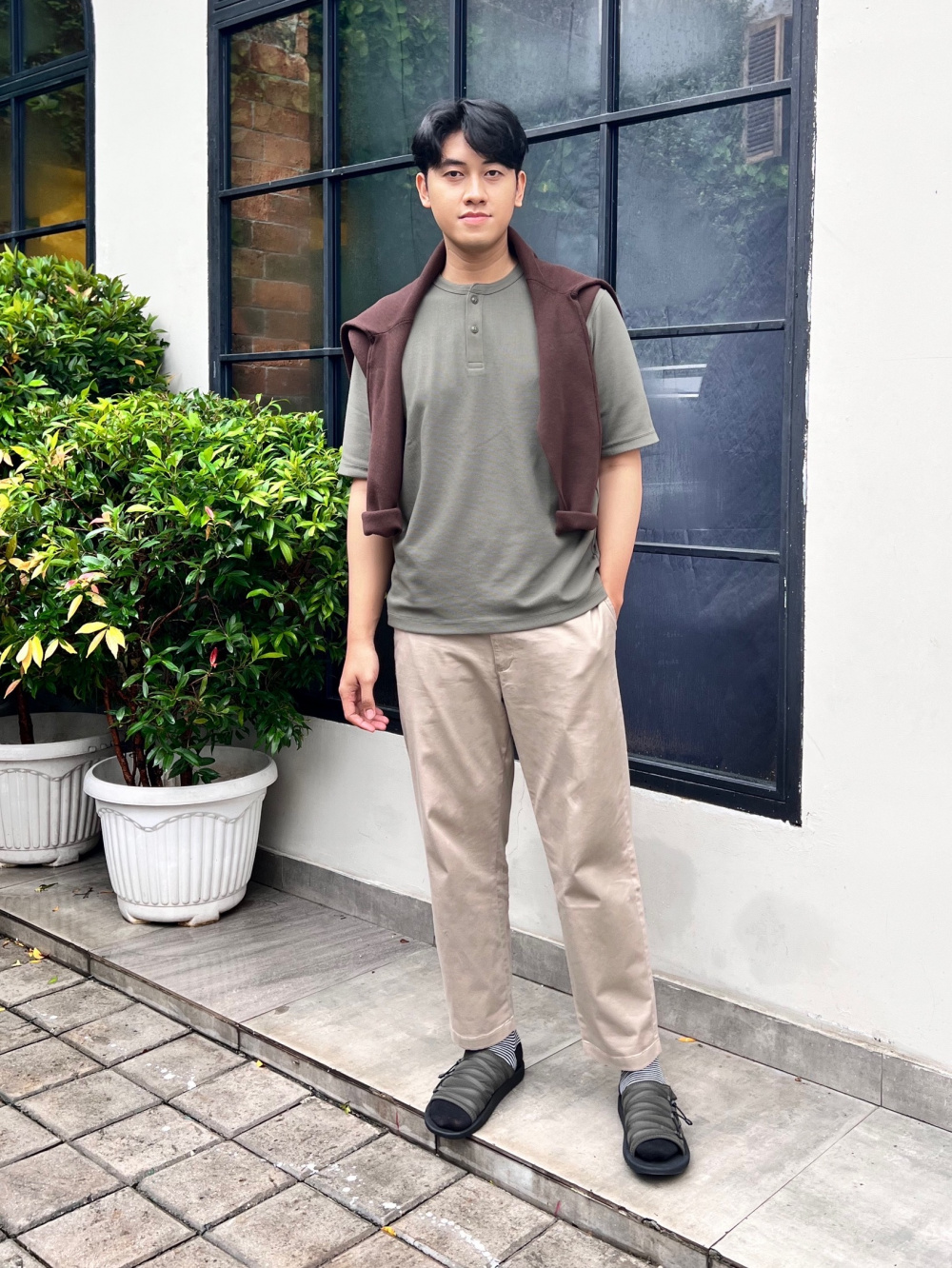 Check styling ideas for「BLOCKTECH Parka (3D Cut)、Dry Waffle Henley Neck ...