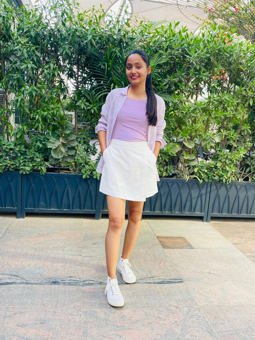 Check styling ideas for「Linen Blend Skort」| UNIQLO PH