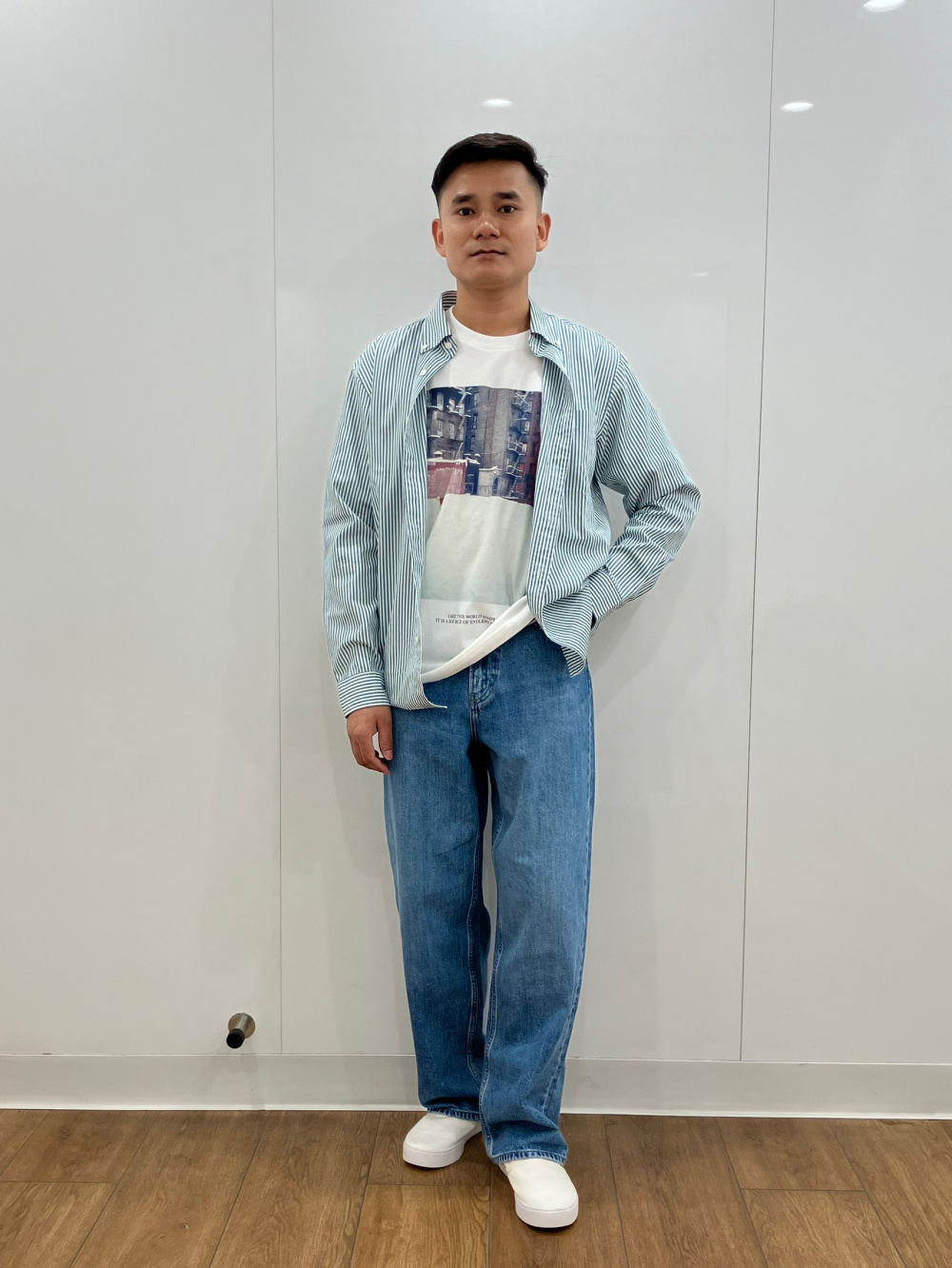 Check styling ideas for「Utility Short Blouson、Wide Straight Jeans ...