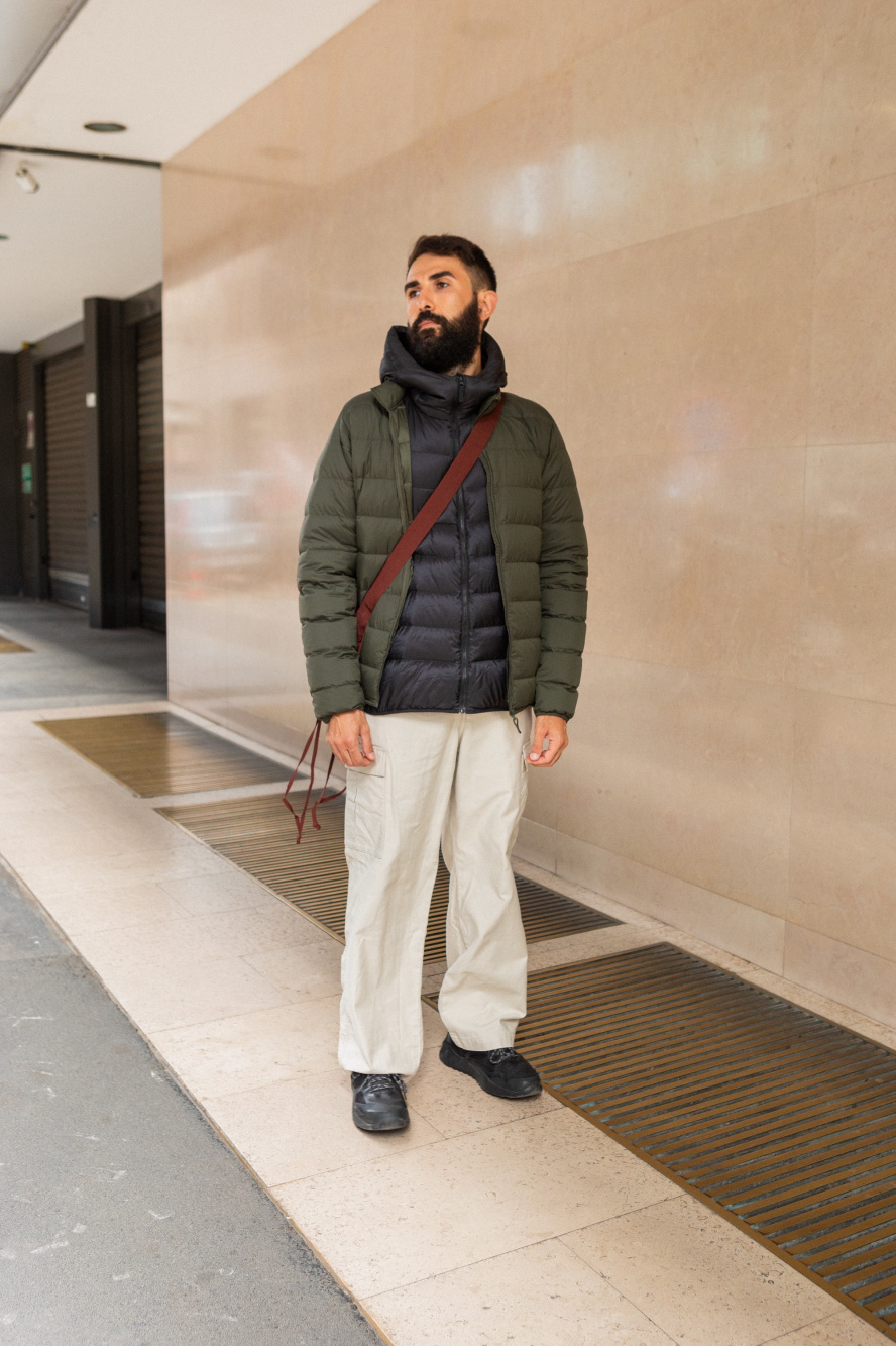 Check styling ideas for「Ultra Light Down Parka、Fleece Half-Zip Pullover ...