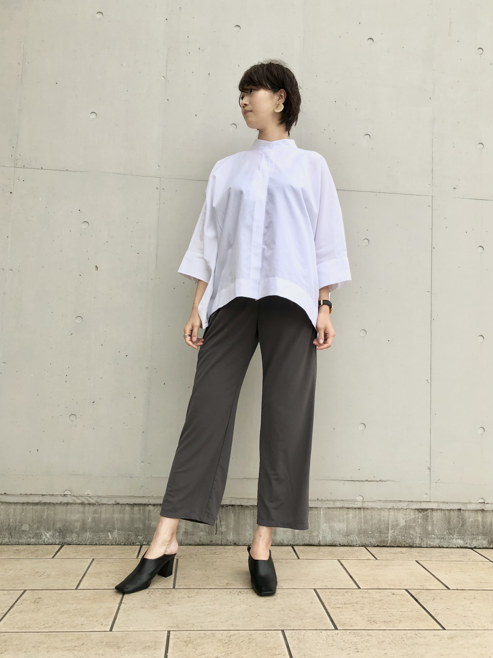 クレープジャージーストレートパンツ(丈標準66.5~68.5cm)」の クレープジャージーストレートパンツ(丈標準66.5~68.5cm)」の