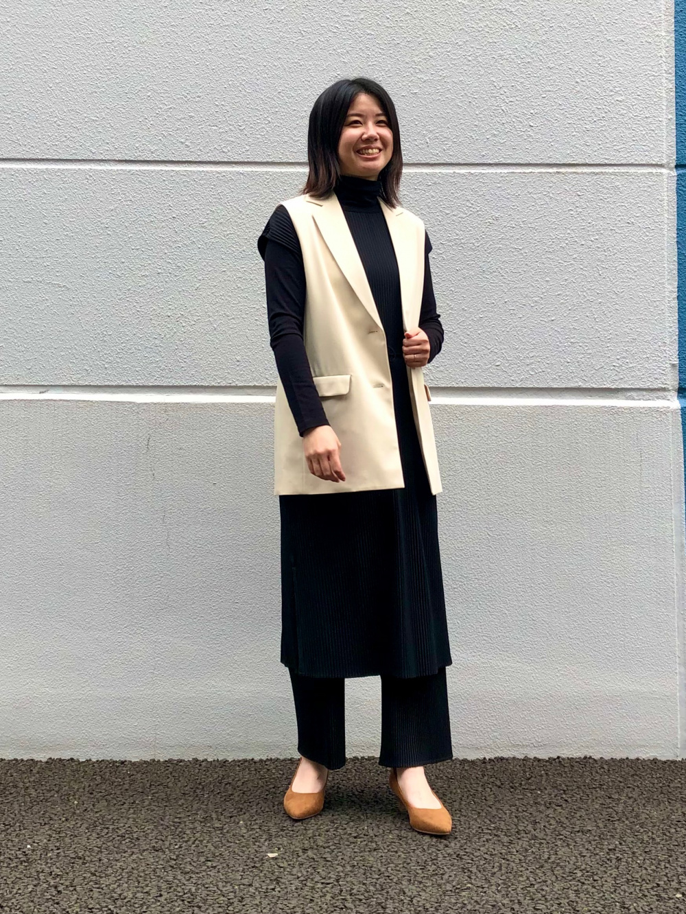 「プリーツワンピース（半袖）セットアップ可能」の着用コーディネート| ユニクロ