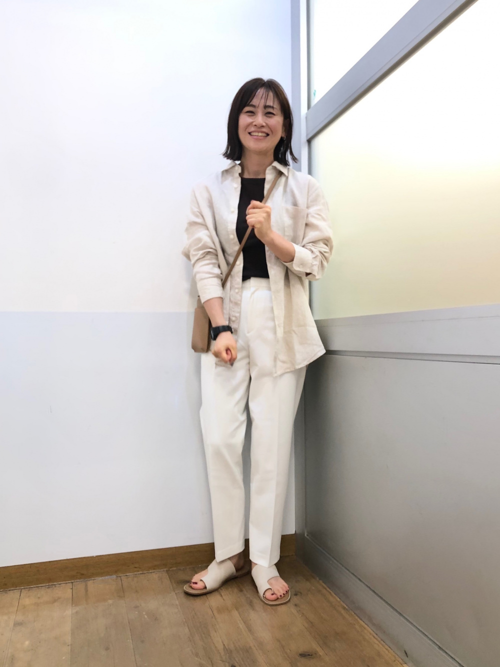 「リラックステーラードジャケット セットアップ可能、エクストラファインメリノリブタートルネックセーター（ボーダー・長袖）」の着用コーディネート ...