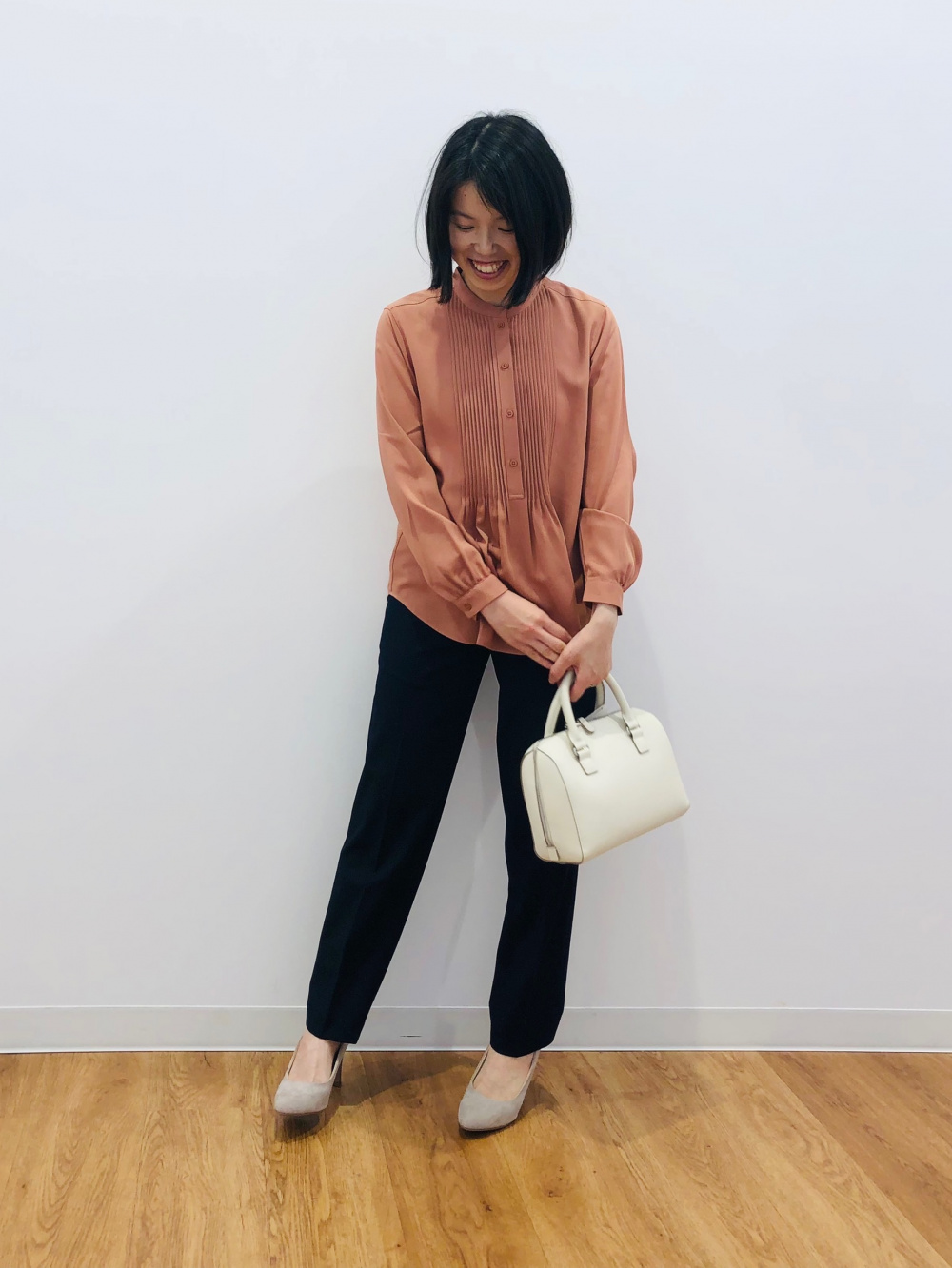 「リラックステーラードジャケット セットアップ可能、エクストラファインメリノリブタートルネックセーター（ボーダー・長袖）」の着用コーディネート ...