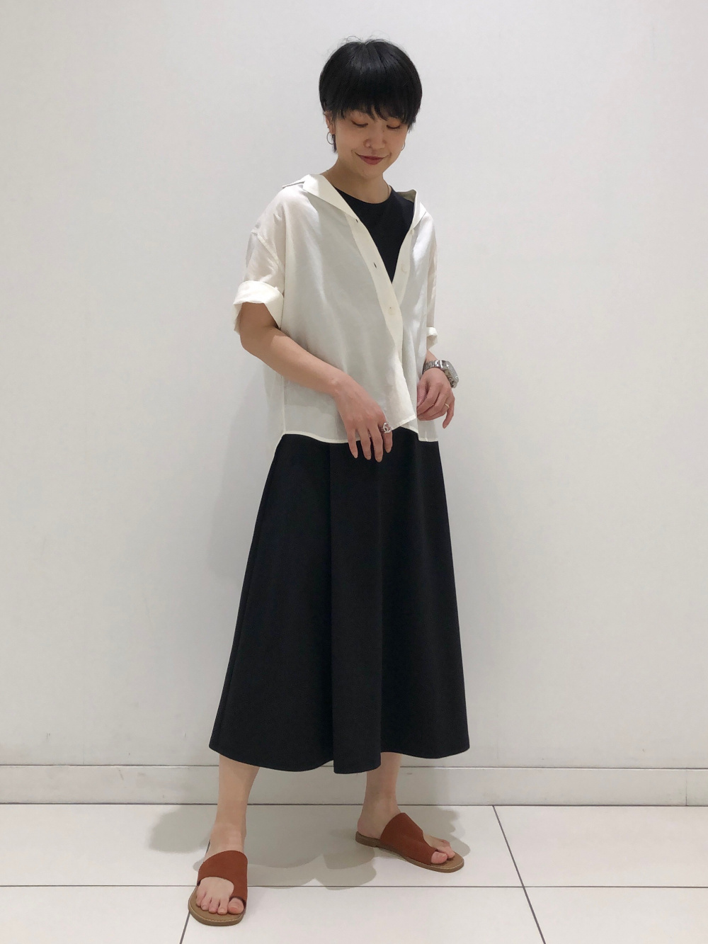 「ウルトラストレッチエアリズムワンピース（ノースリーブ・標準丈・112.5～123.5cm）、感動ジャケット セットアップ可能」の着用 ...