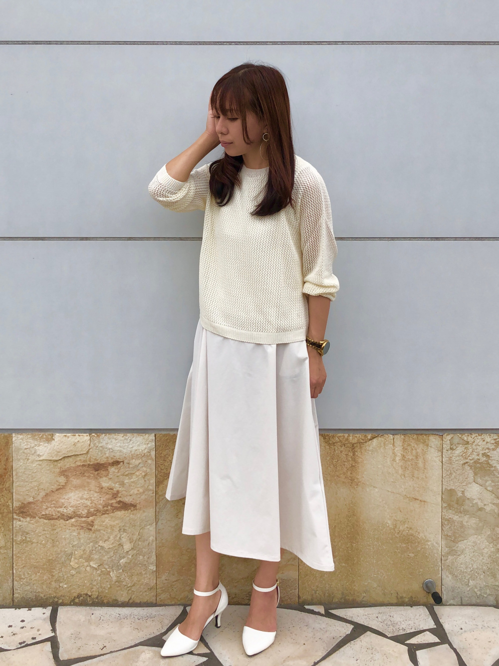 「ウルトラストレッチエアリズムワンピース（ノースリーブ・標準丈・112.5～123.5cm）、感動ジャケット セットアップ可能」を使ったコーディネート