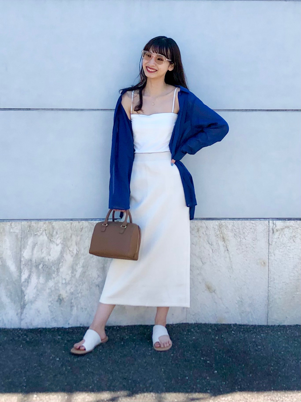 「コットンシアーチェックシャツ（長袖）、ウォッシャブルニットリブパンツ（丈標準66～68cm）」の着用コーディネート| ユニクロ