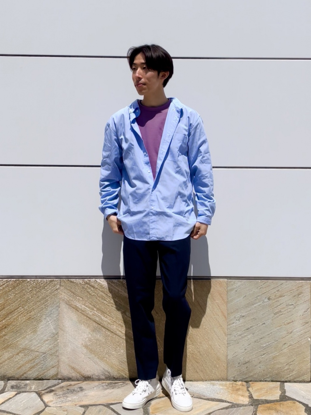 「ブロードシャツ/ストライプ/ボタンダウン、ファインド ユア トレジャー UT DARARI（半袖・オーバーサイズフィット）」の着用 ...