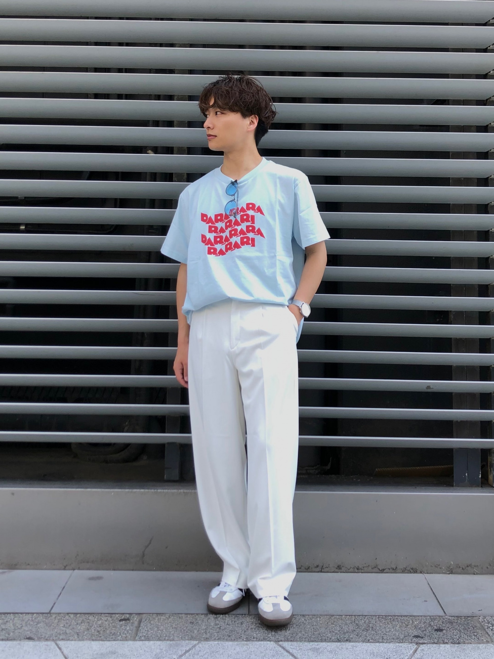 「ブロードシャツ/ストライプ/ボタンダウン、ファインド ユア トレジャー UT DARARI（半袖・オーバーサイズフィット）」の着用 ...