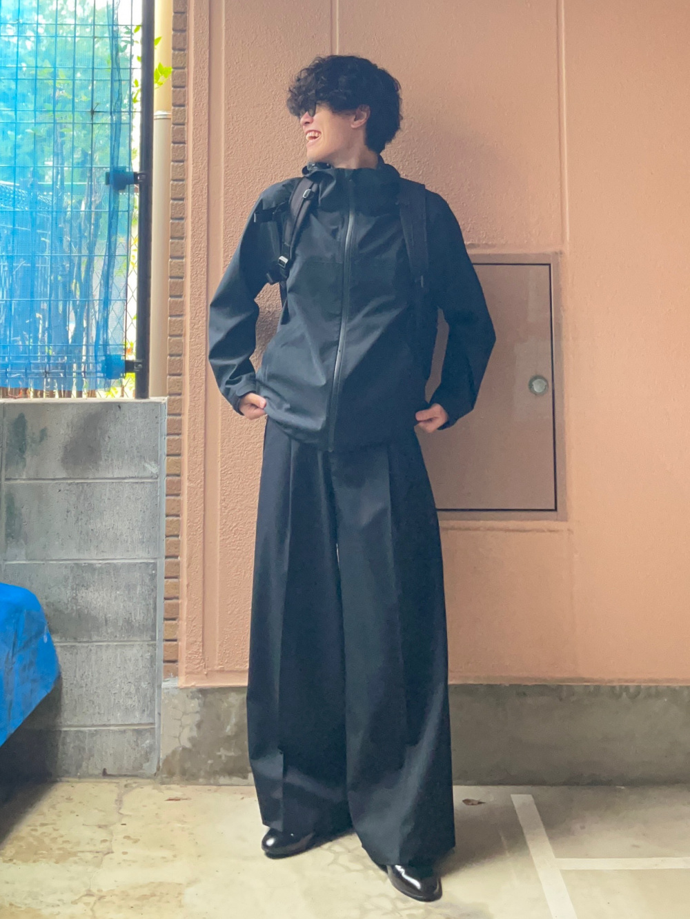 「エアリズムコットンカノコポロシャツ、感動ジャケット/チドリ」を使ったコーディネート