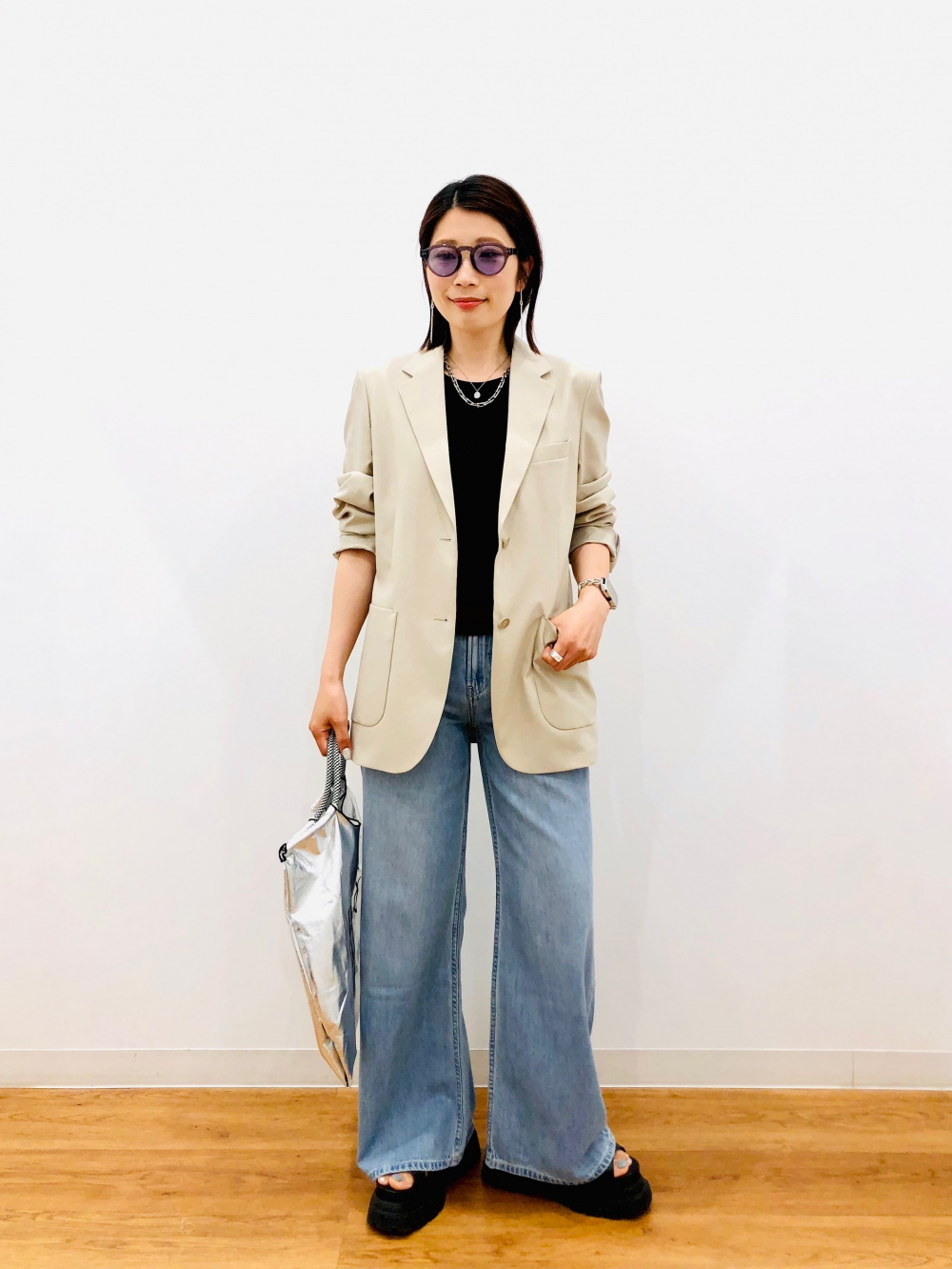 「超彈性運動束腳褲 (褲內襠長 66-68cm) 465784 /、Miracle Air 西裝外套」的穿搭靈感 | UNIQLO香港及澳門