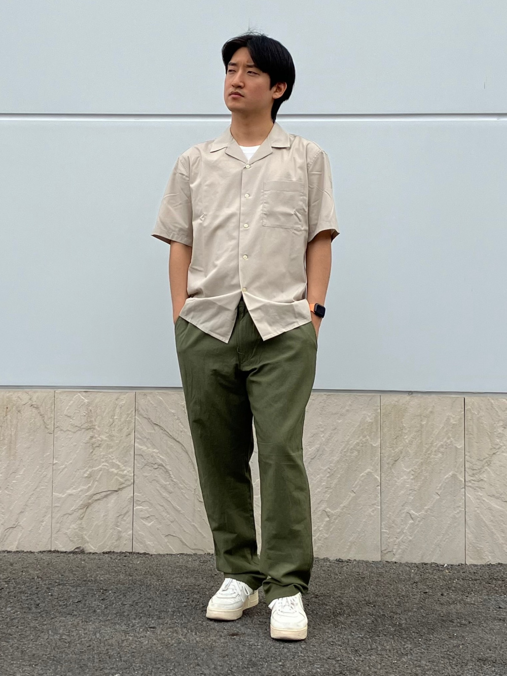 Check styling ideas for「Cotton Modal Open Collar Shirt、Cotton Linen ...