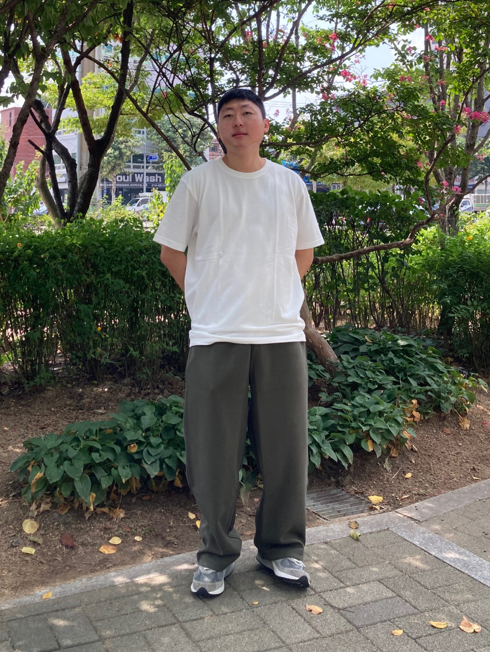Check styling ideas for「Sweat Wide Pants、U Crew Neck Short Sleeve T ...
