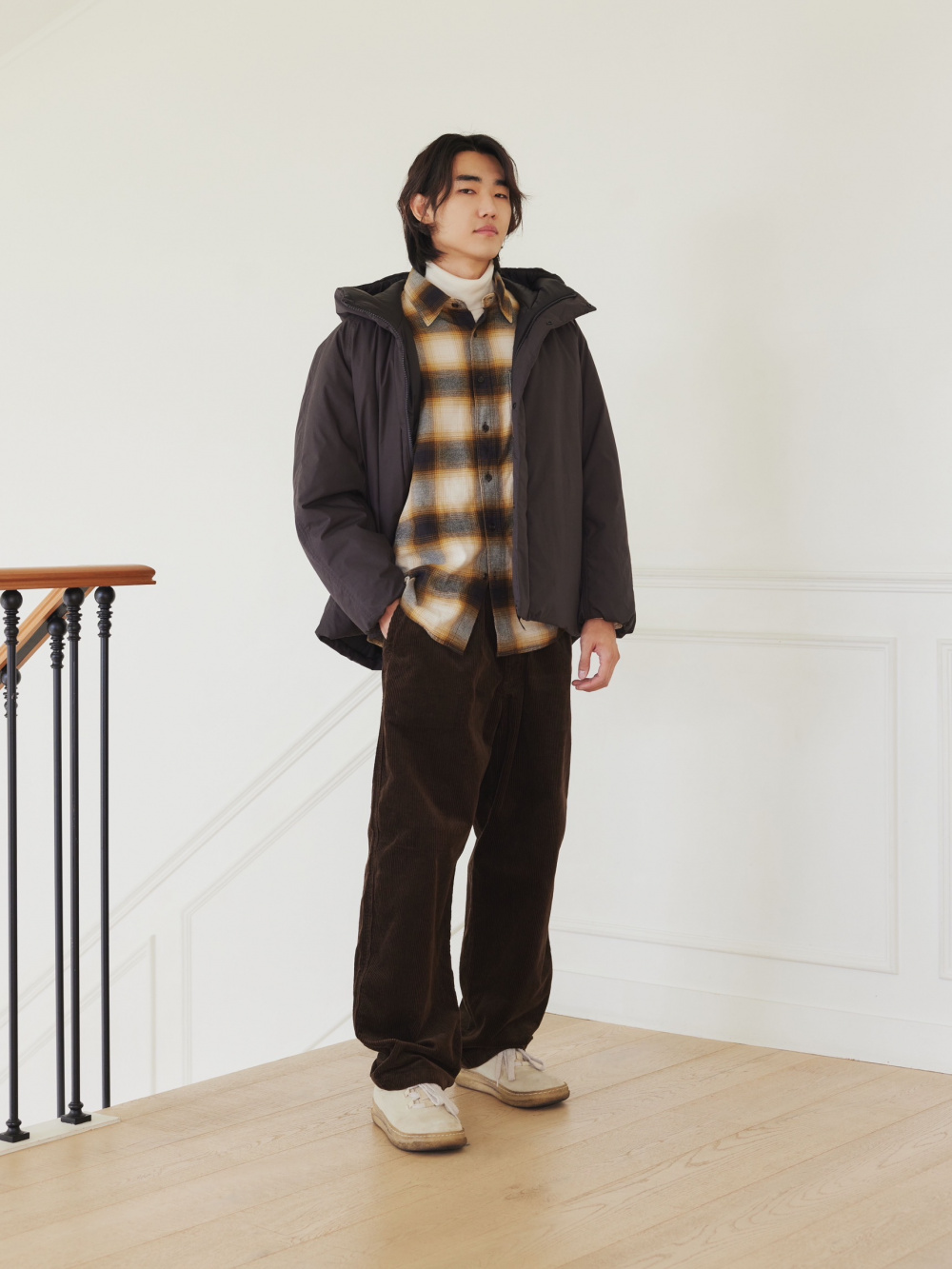 Check styling ideas for「PUFFTECH VOLUME PARKA、CORDUROY WIDE PLEATED ...