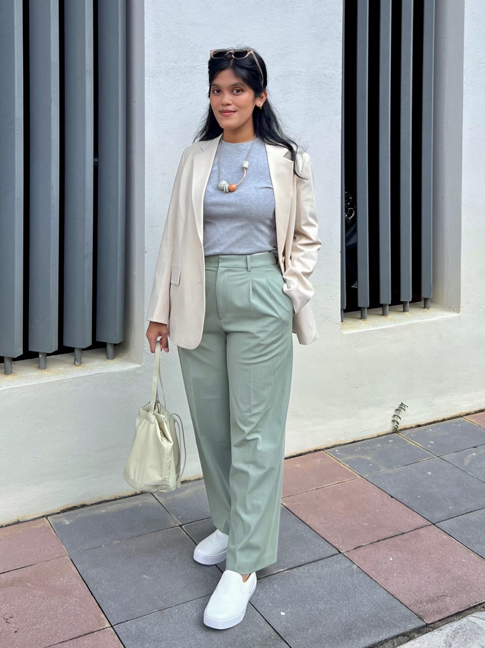Check styling ideas for「Relaxed Tailored Jacket、UV Protection Crew Neck ...