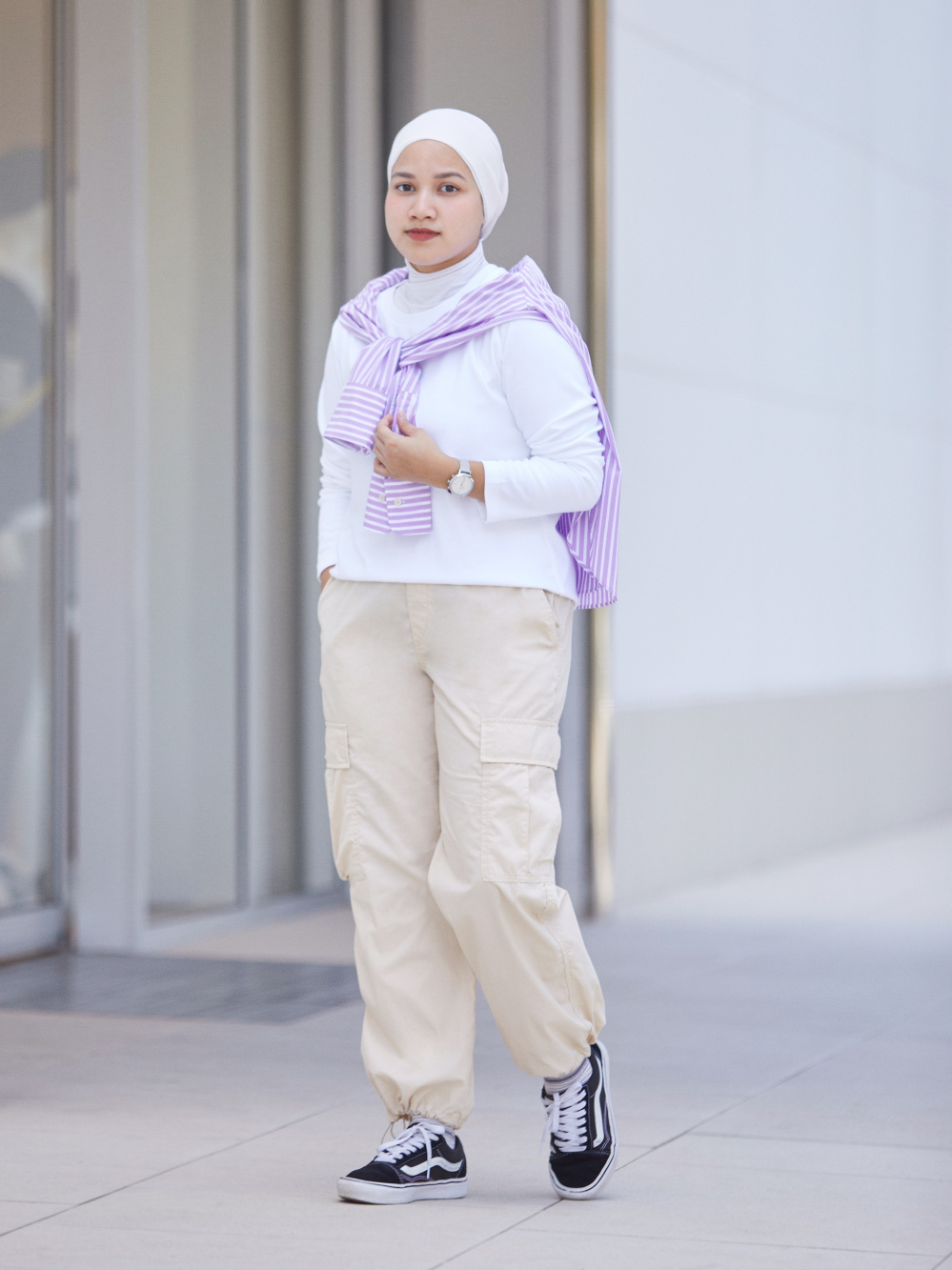 Check styling ideas for「Smooth Stretch Cotton Crew Neck Long Sleeve T ...