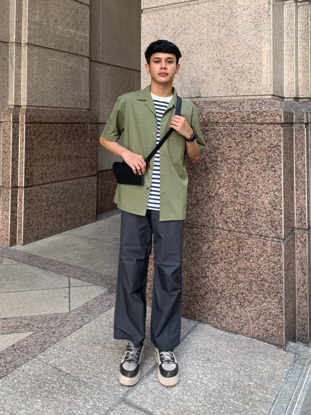 Check styling ideas for「Open Collar Short Sleeve Shirt、Smart Ankle ...