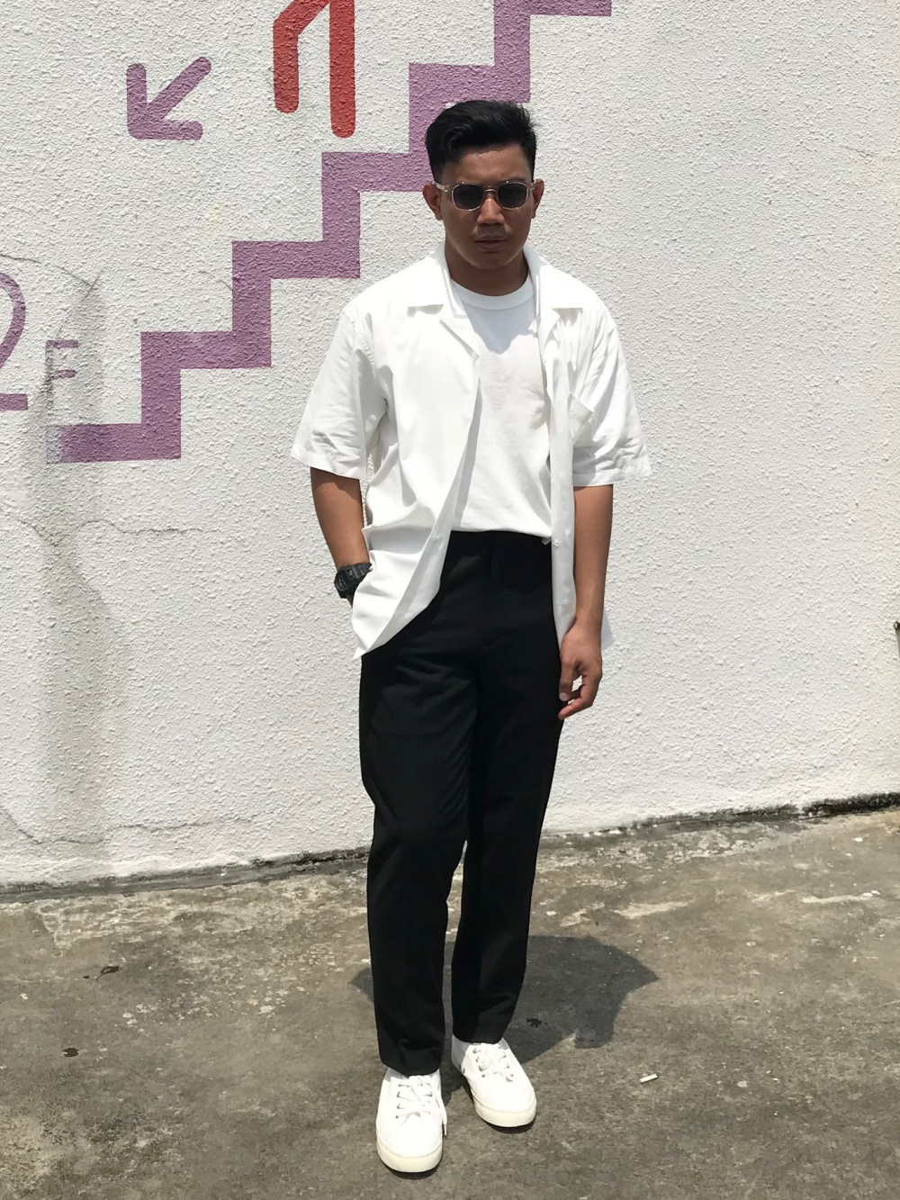 Check styling ideas for「Open Collar Short Sleeve Shirt、Drapey Denim ...