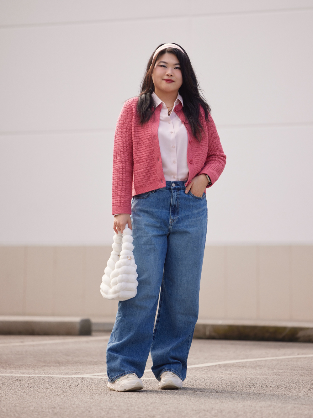 Check styling ideas for「Rayon Long Sleeve Blouse、Knitted Short Jacket ...