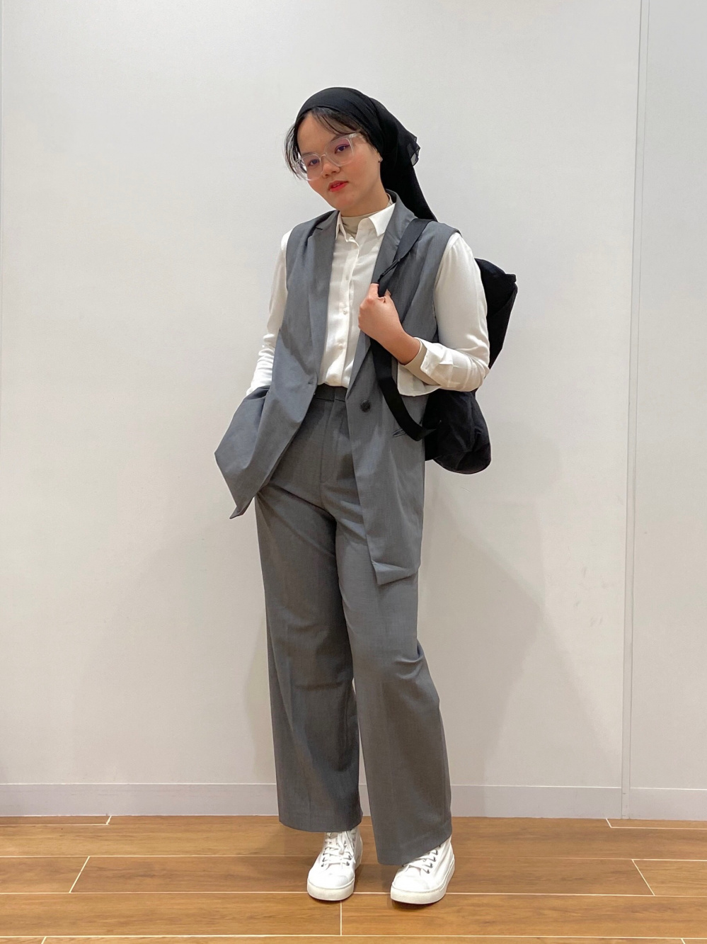 Check styling ideas for「Ribbed Bra Sleeveless Dress、Sleeveless Jacket ...