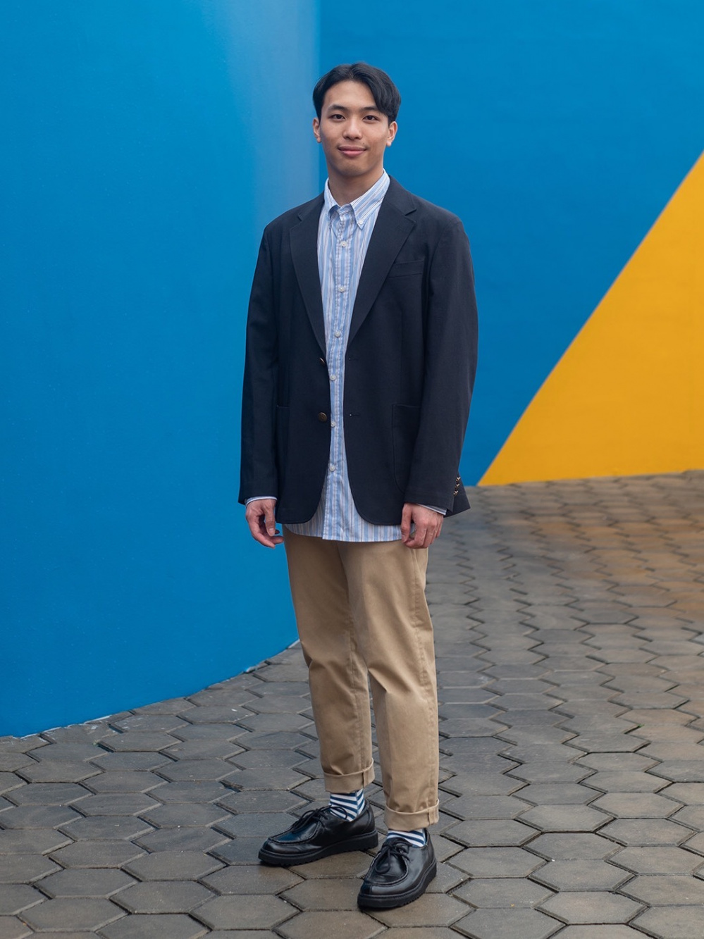 Check styling ideas for「JWA AirSense Blazer、JWA Oversized Striped Long ...