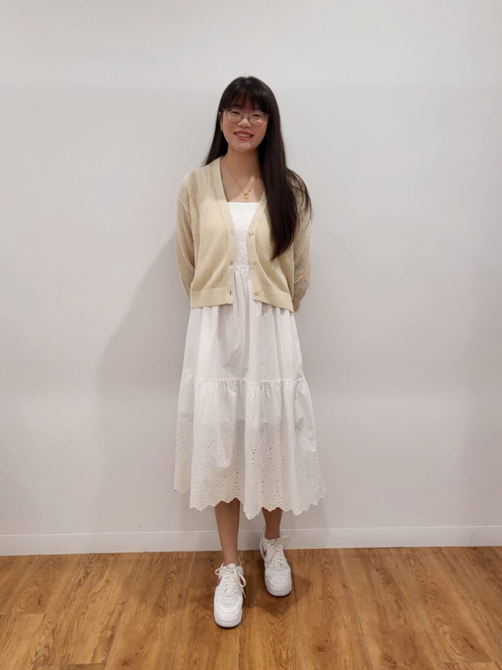 Check styling ideas for「Mesh Long Sleeve Short Cardigan、Satin Short ...
