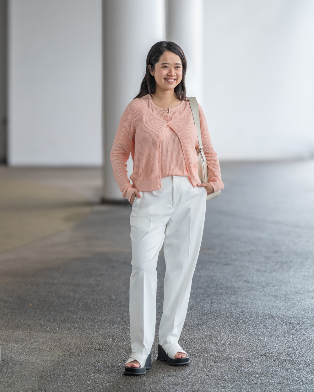 Check styling ideas for「Lace Key Neck Half Sleeve Short Sweater (Co-ord ...