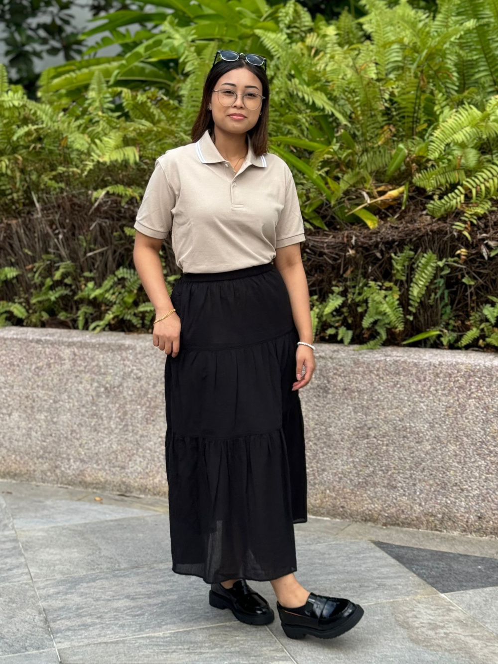 ดูไอเดียสไตล์การแต่งตัวสำหรับ「เสื้อเบลาส์ ผ้าซาติน แขนยาว、เสื้อโปโล Dry ...