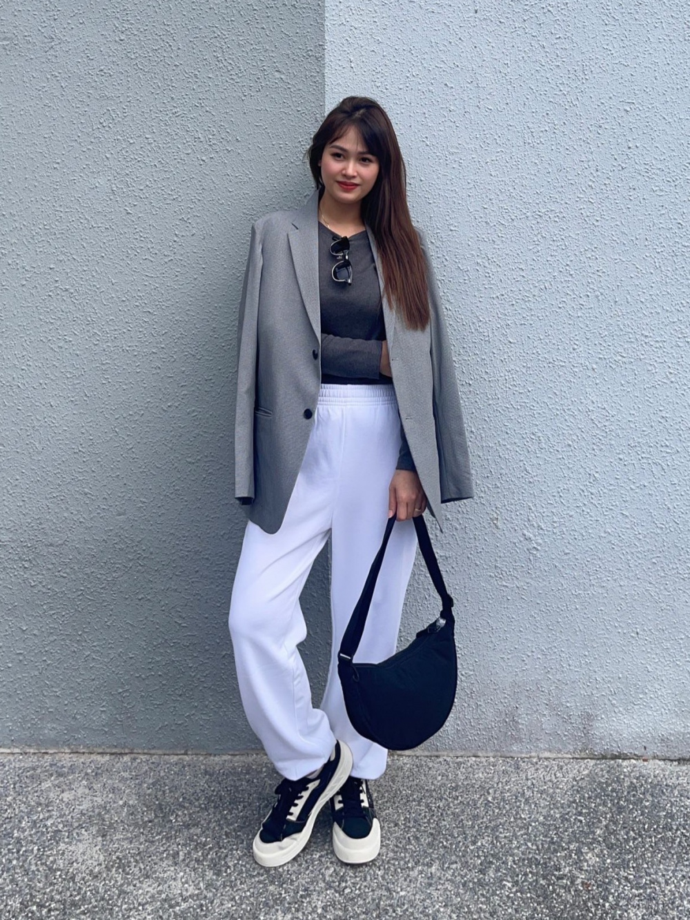 Check styling ideas for「Smooth Stretch Cotton Crew Neck Long Sleeve T ...